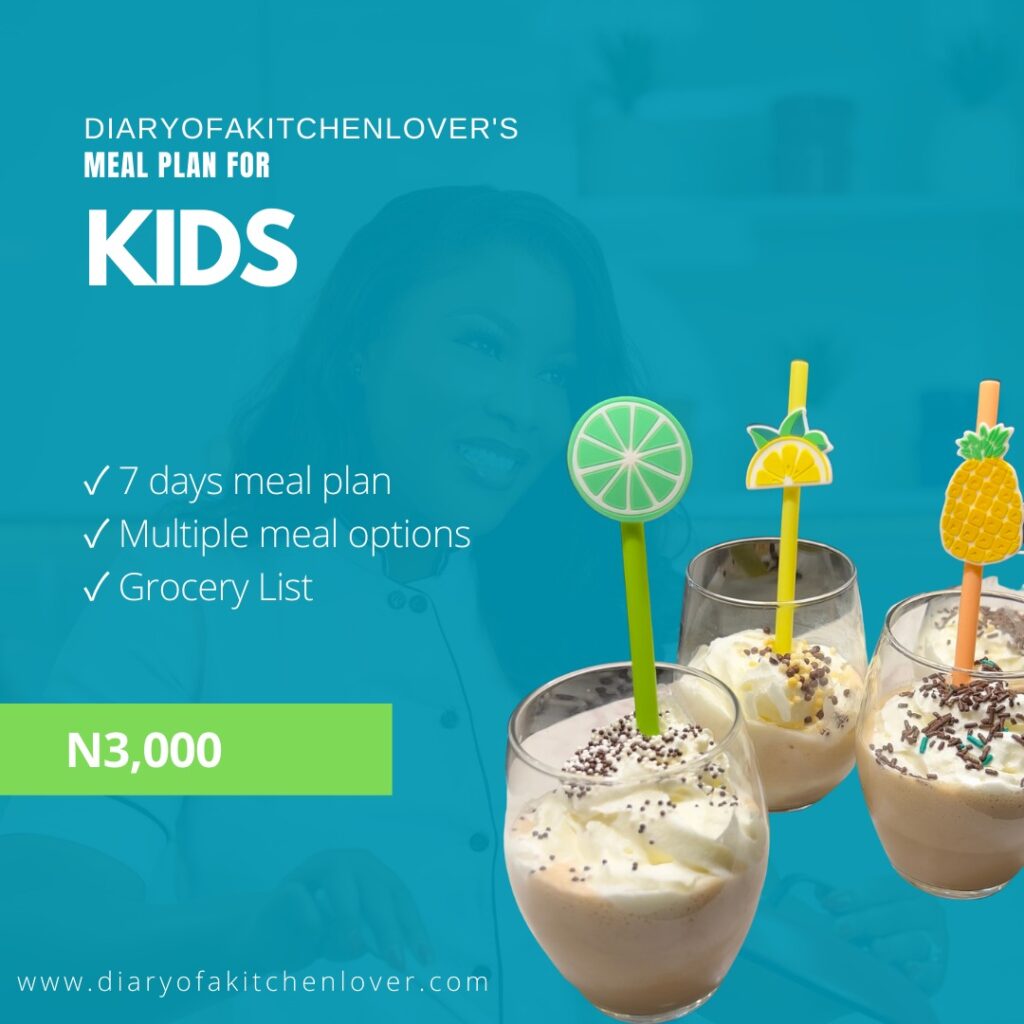 Kids Meal Plan - Dairy of A kitchen Lover