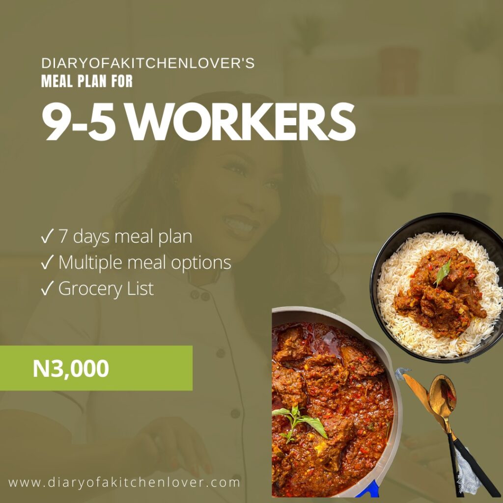 9 To 5 Worker Meal Plan - Dairy of A kitchen Lover